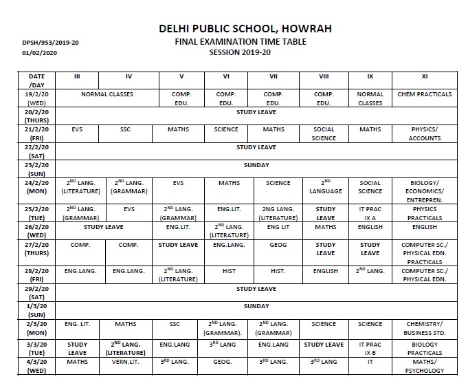 Delhi Public School, Howrah » Circulars